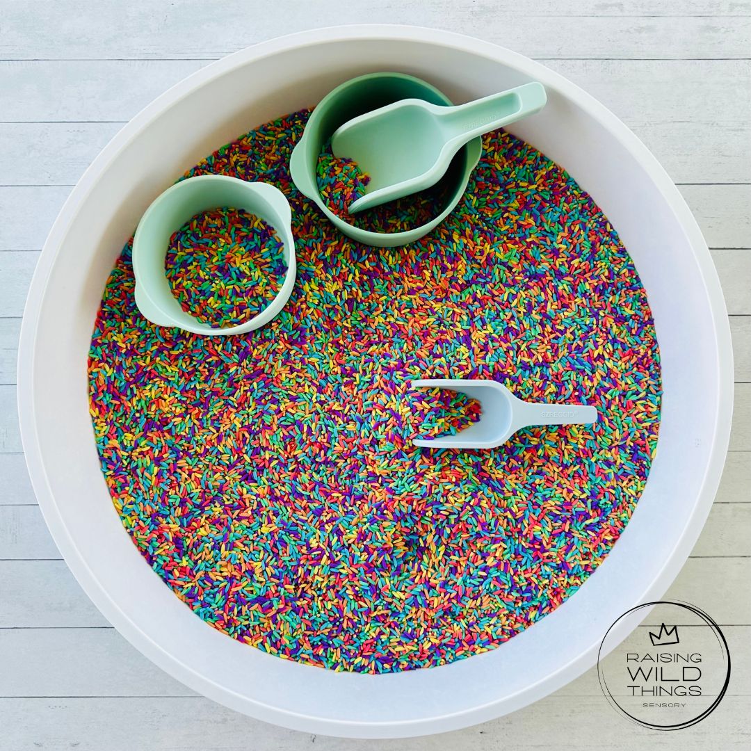 How To Dye Rice To Make Rainbow Rice - Raising Wild Things Sensory