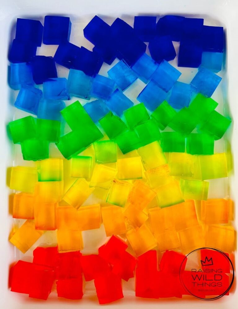 How to Make Jello Blocks for Sensory Play - Raising Wild Things Sensory