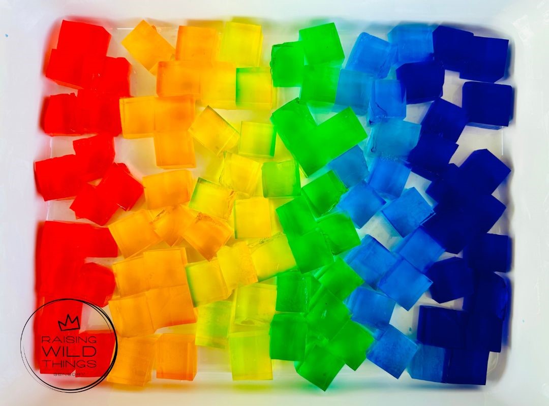 How to Make Jello Blocks for Sensory Play - Raising Wild Things Sensory