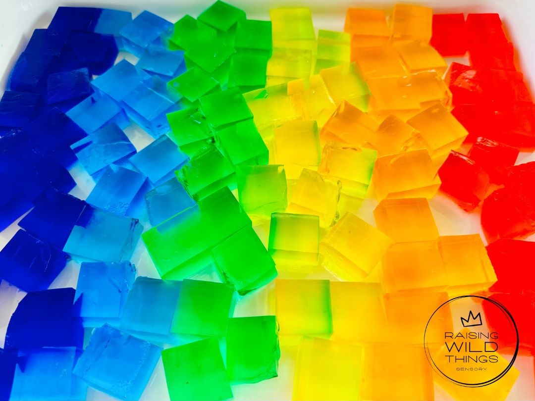 How to Make Jello Blocks for Sensory Play - Raising Wild Things Sensory