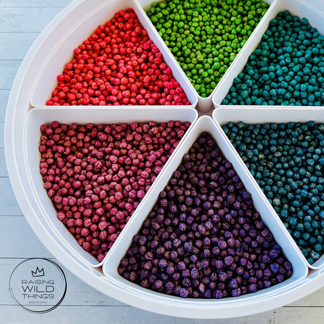 How to Dye Chickpeas for Sensory Play - Raising Wild Things Sensory