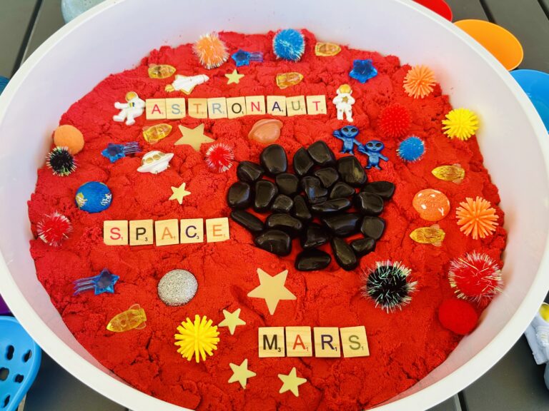How To Make A Space Themed Sensory Bin - Raising Wild Things Sensory