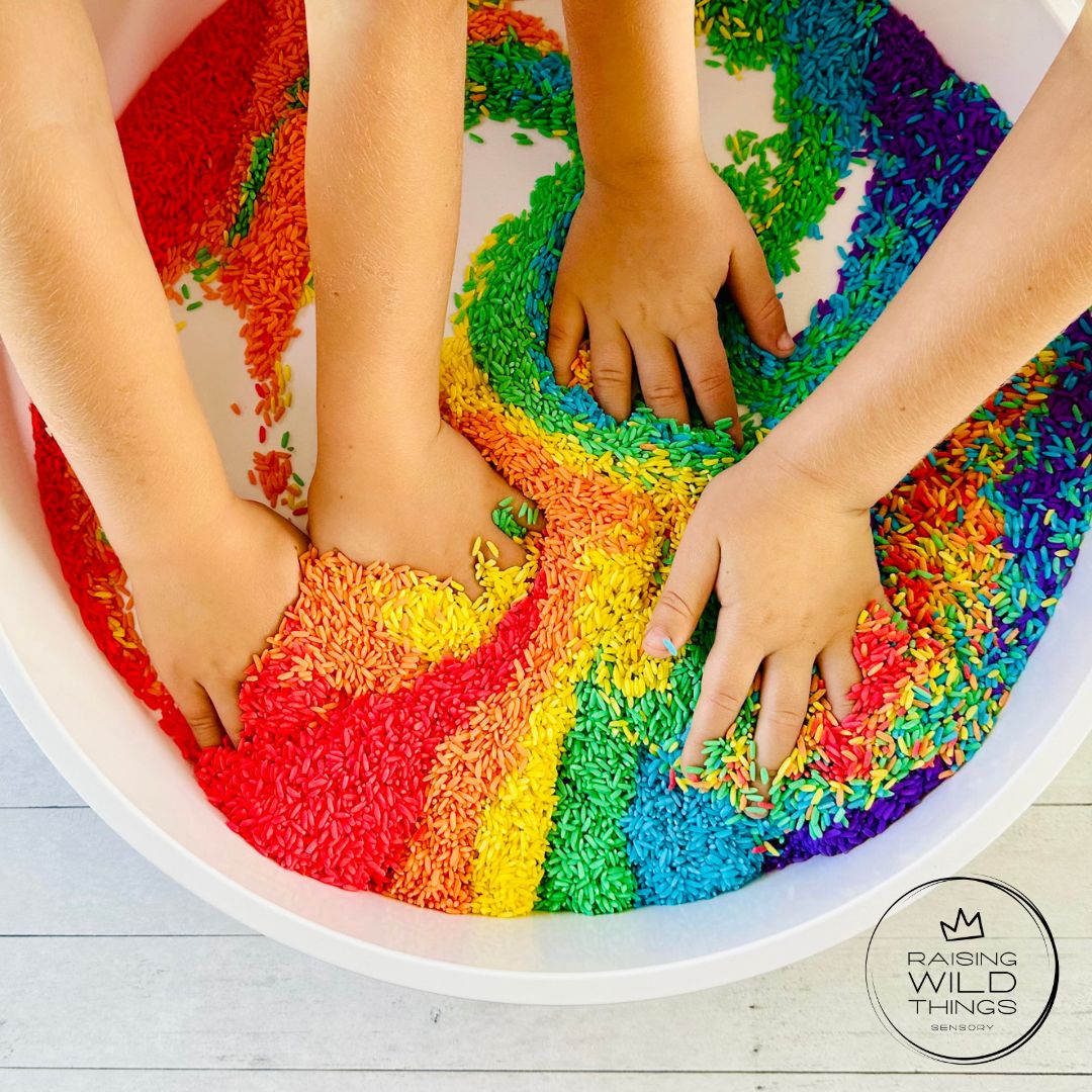 How To Dye Rice To Make Rainbow Rice - Raising Wild Things Sensory