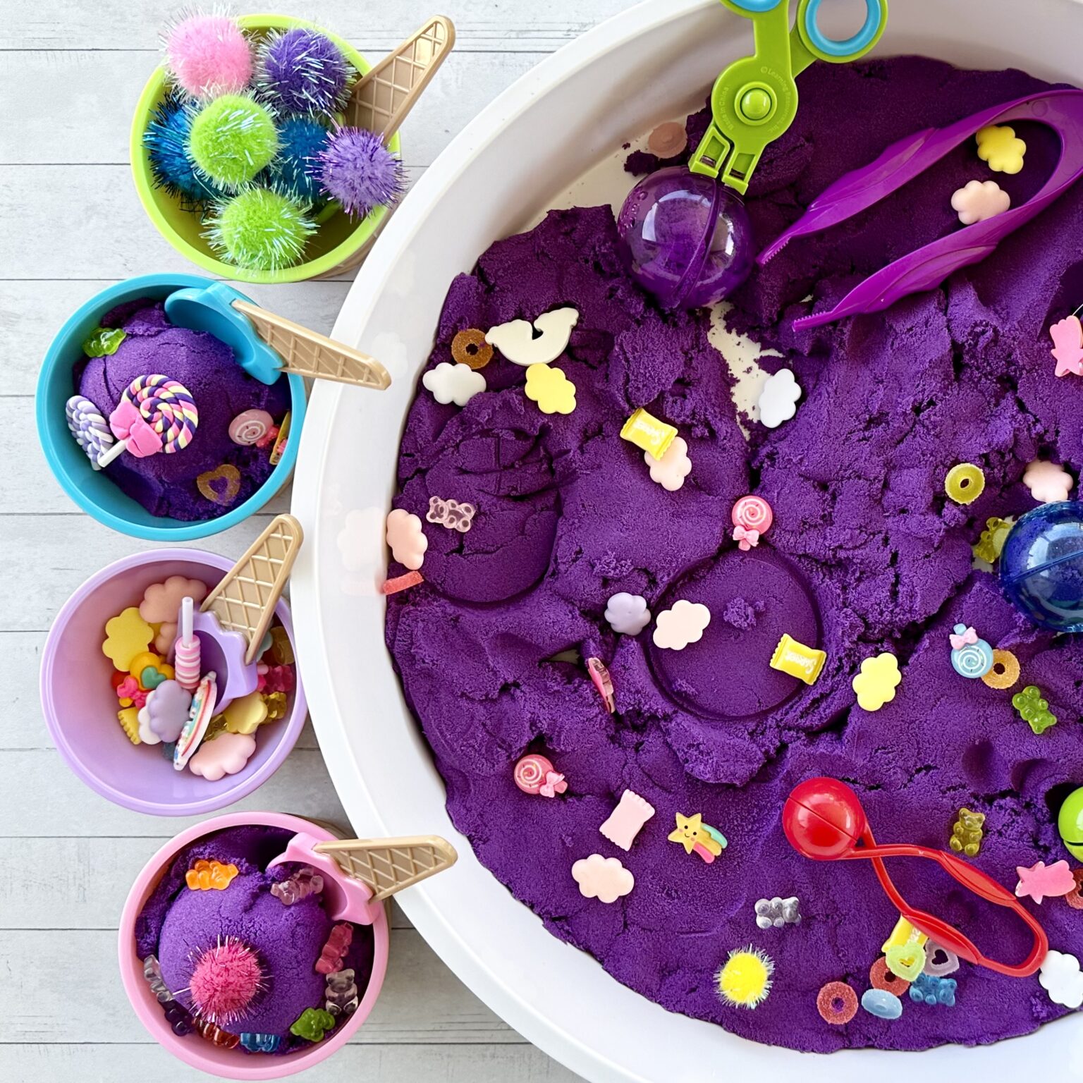How To Make A DIY Kinetic Sand Ice Cream Sensory Bin - Raising Wild ...