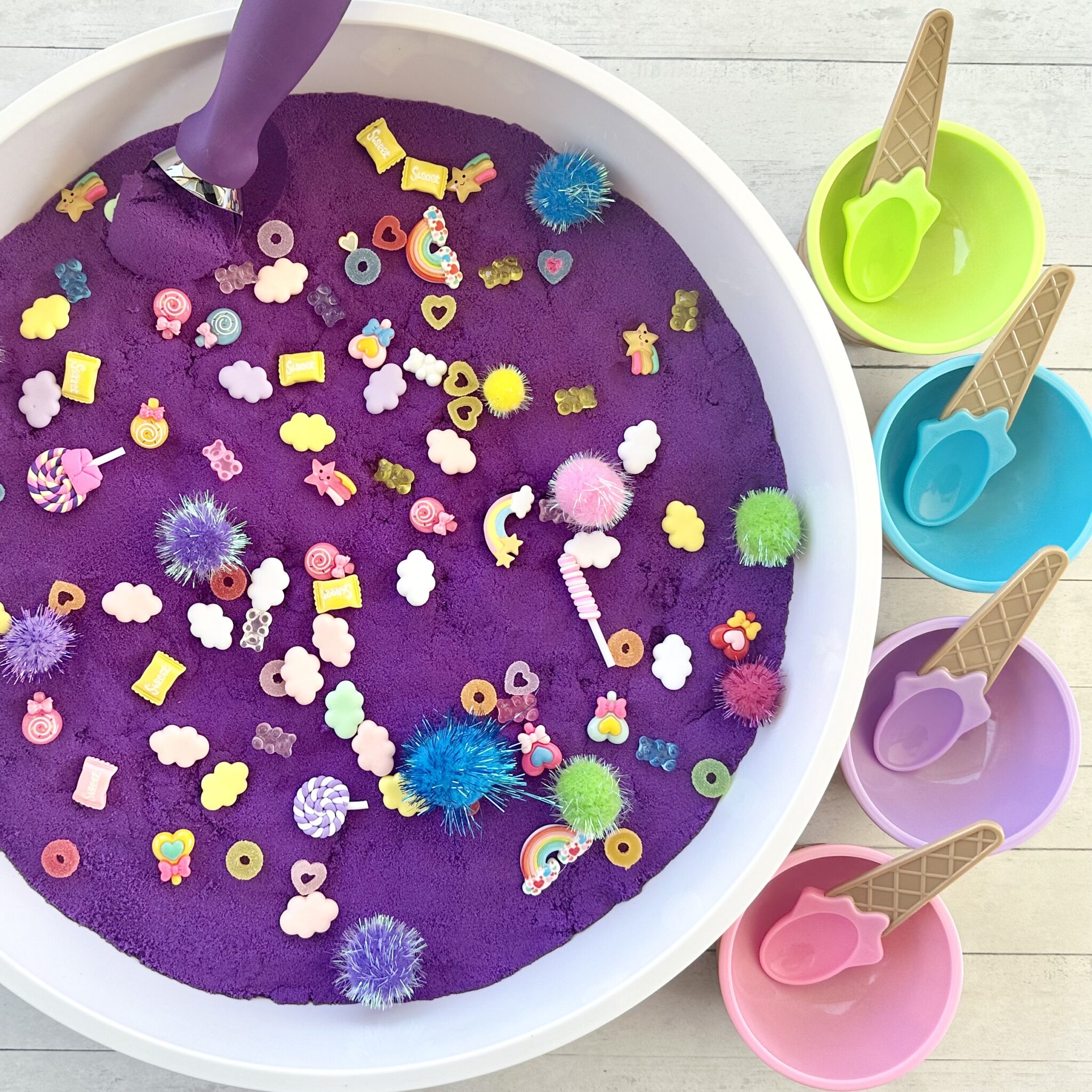How To Make A DIY Ice Cream Sensory Bin - Raising Wild Things Sensory