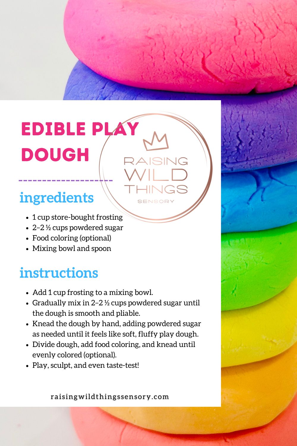 How to Make The BEST 2 Ingredient Edible Play Dough - Raising Wild ...
