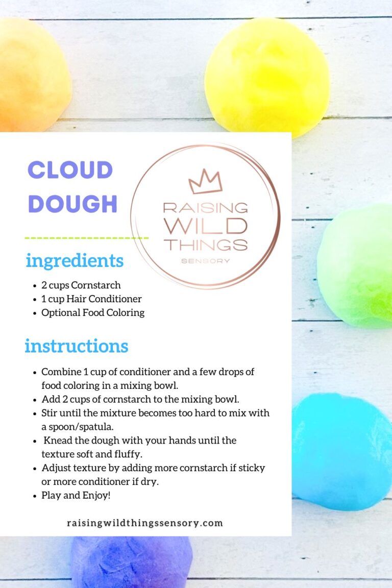 How to Make The Best 2 Ingredient Cloud Dough - Raising Wild Things Sensory