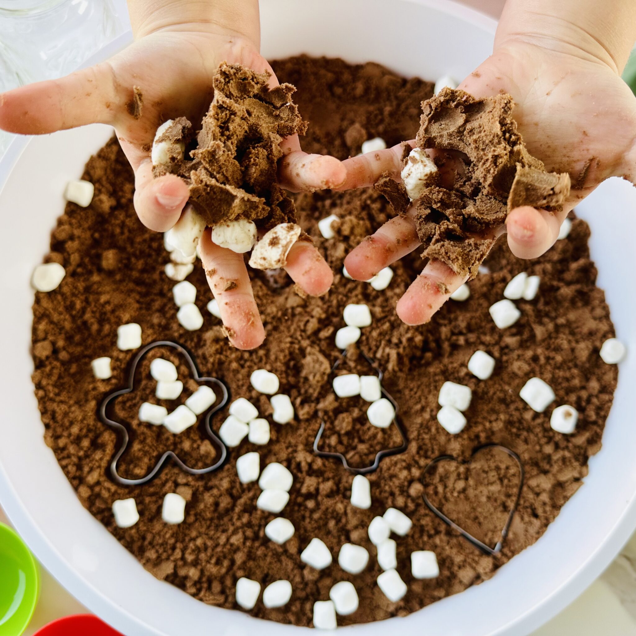 How To Make Hot Chocolate Cloud Dough - Raising Wild Things Sensory