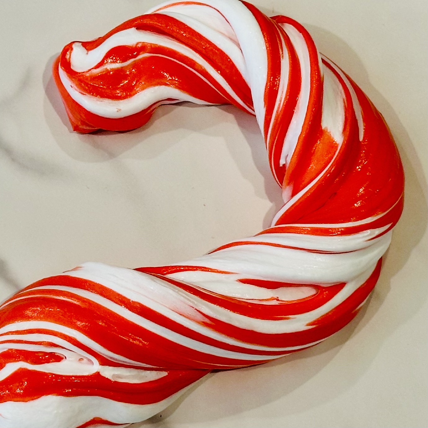 How To Make Candy Cane Fluffy Christmas Slime - Raising Wild Things Sensory