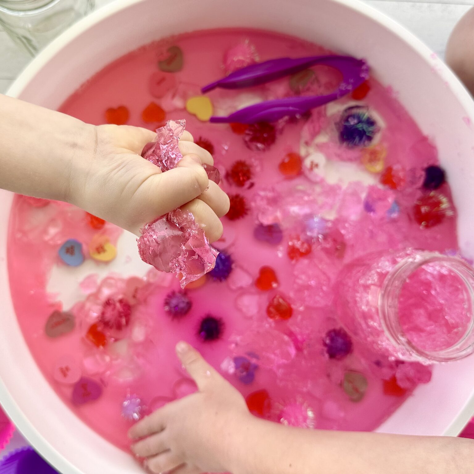 How To Create The BEST Valentine's Day Jello Sensory Bin - Raising Wild ...