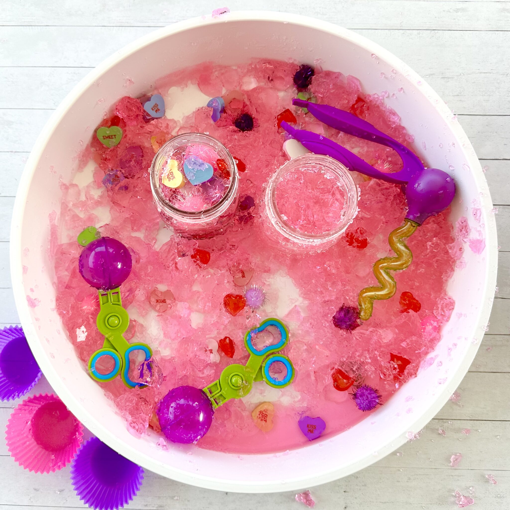 How To Create The BEST Valentine's Day Jello Sensory Bin - Raising Wild ...