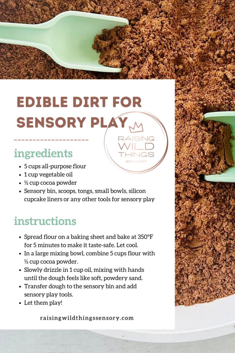 How To Make Edible Dirt For Sensory Play - Raising Wild Things Sensory