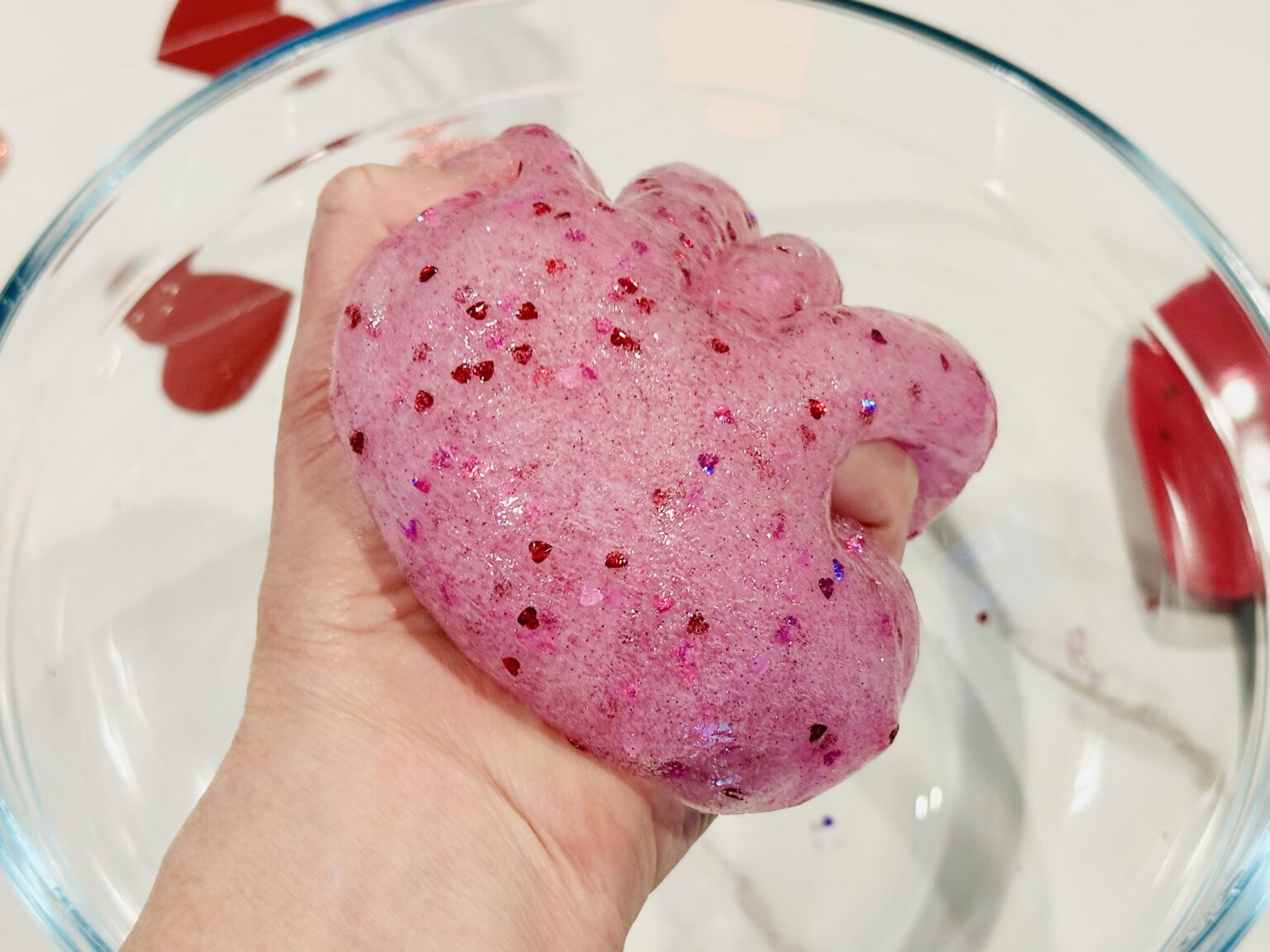 How To Make Glitter & Hearts Valentine's Day Slime - Raising Wild ...