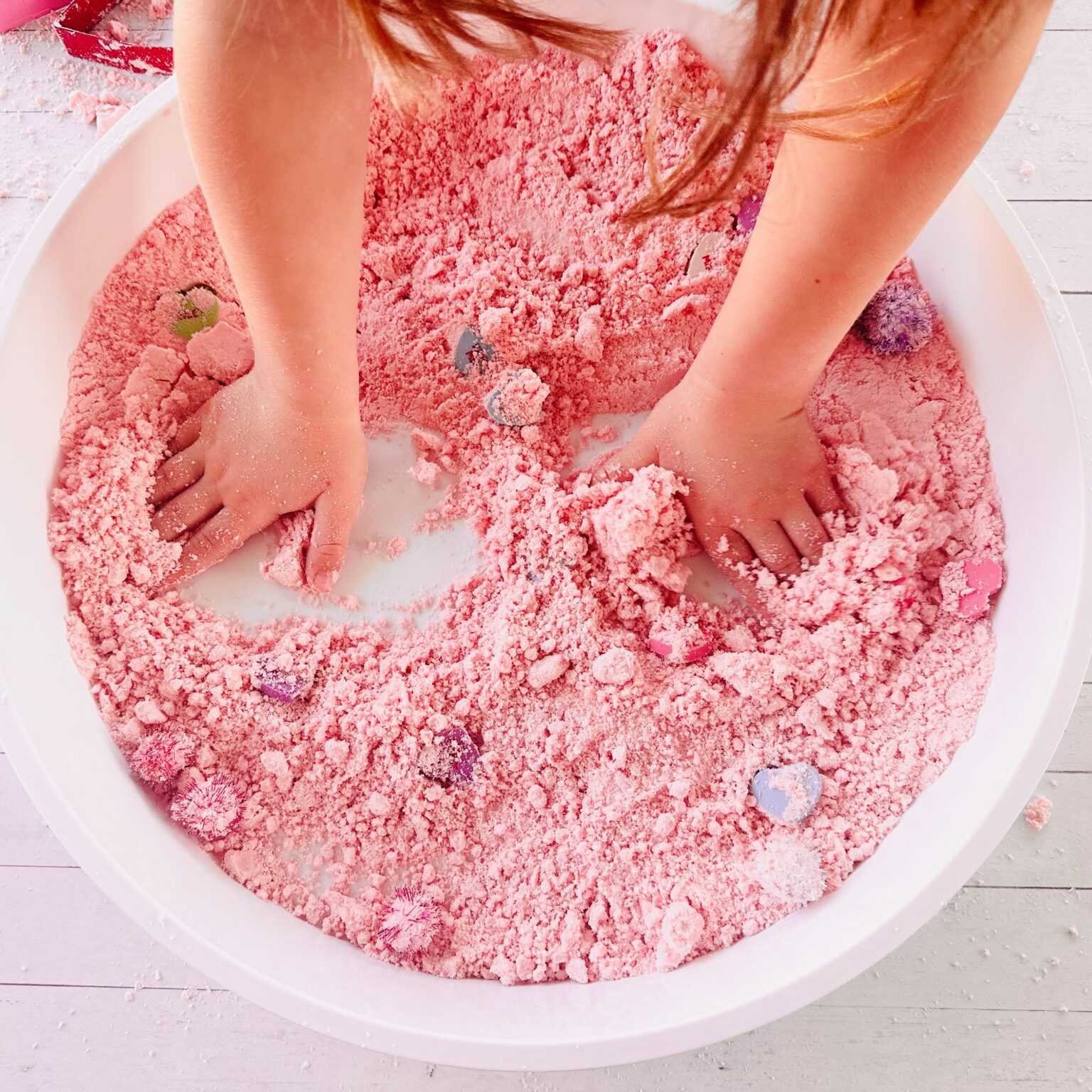 How To Make 2-Ingredient Taste-Safe Valentine's Day Moon Dough ...