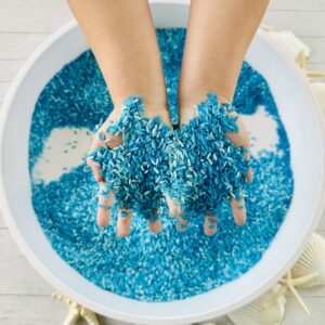 How To Make An Ocean Colored Rice Sensory Bin - Raising Wild Things Sensory