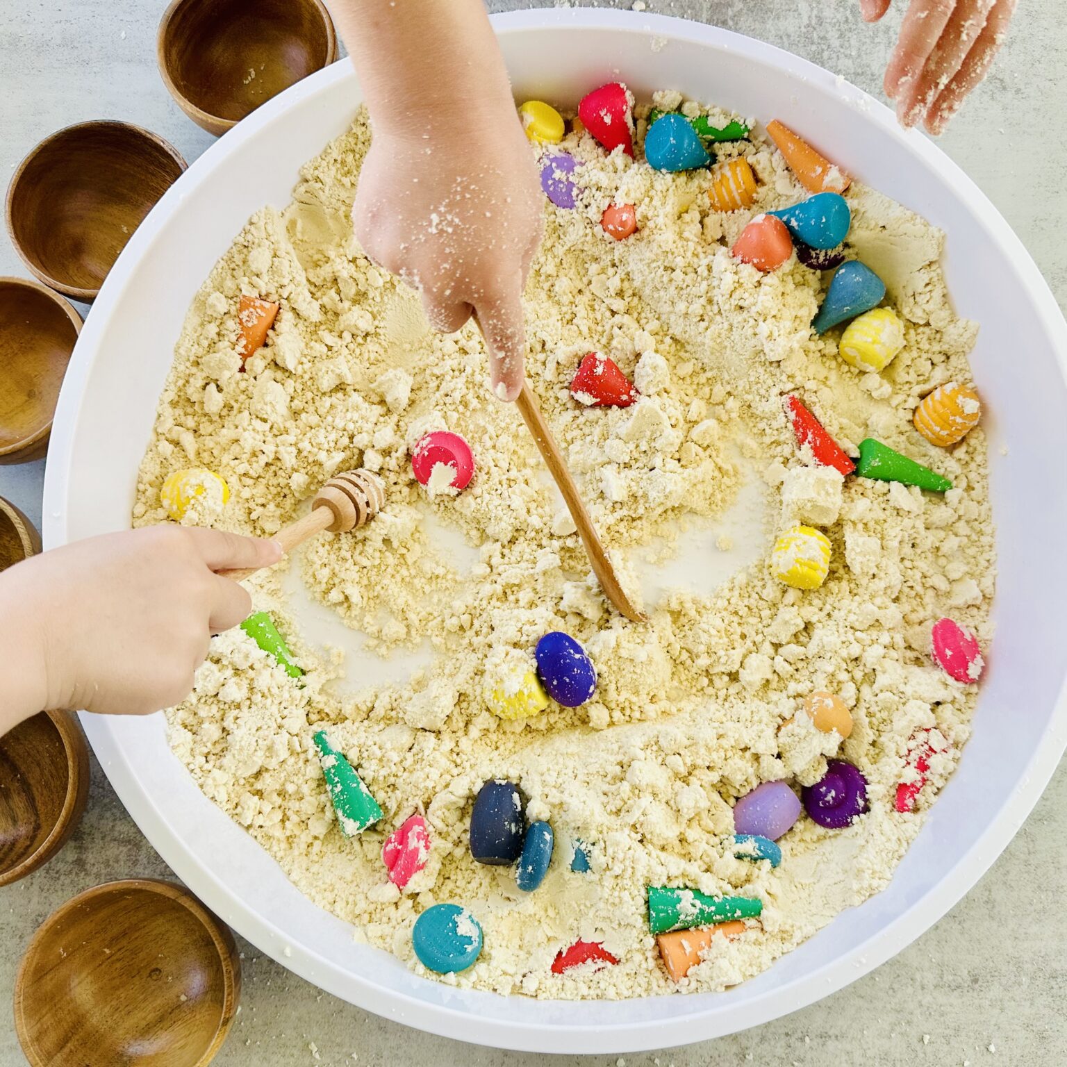 How To Make Taste-Safe Moon Sand For Sensory Play - Raising Wild Things ...