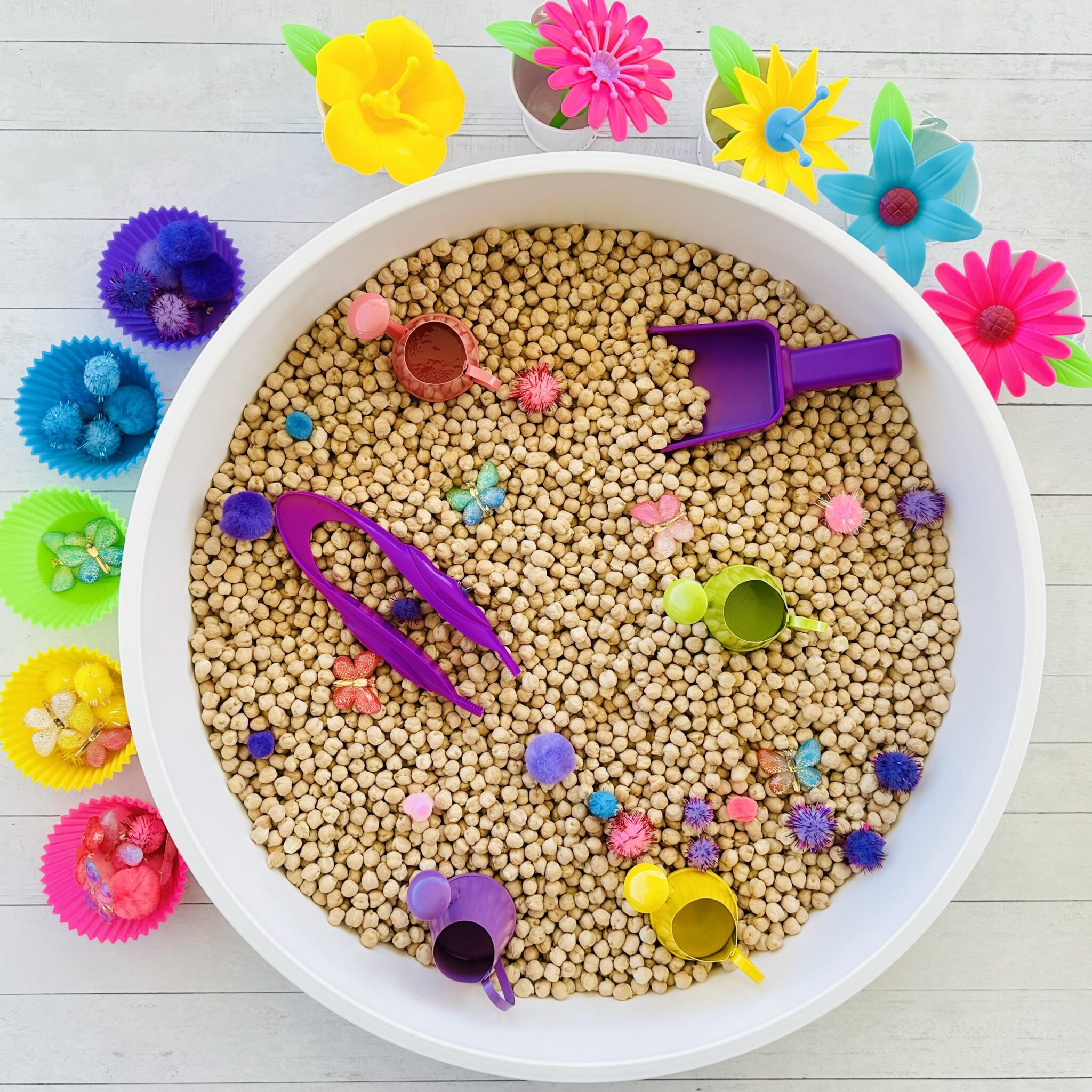 How To Make A Spring Garden Sensory Bin - Raising Wild Things Sensory
