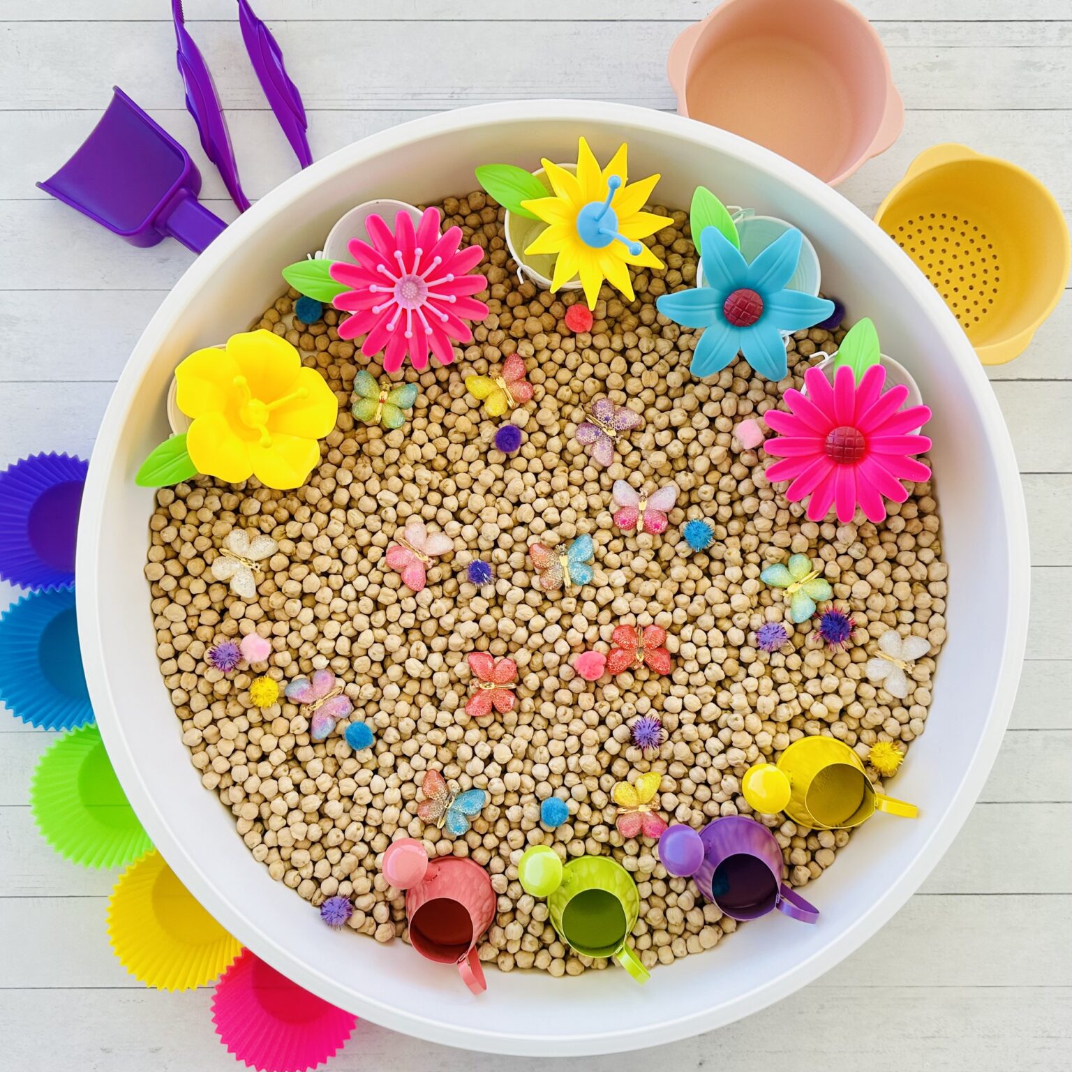 How To Make A Spring Garden Sensory Bin - Raising Wild Things Sensory