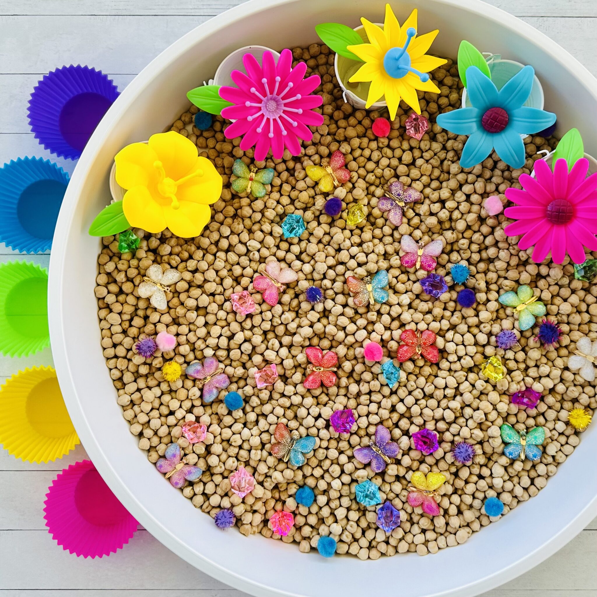 How To Make A Spring Garden Sensory Bin - Raising Wild Things Sensory