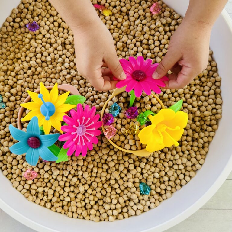 How To Make A Spring Garden Sensory Bin - Raising Wild Things Sensory