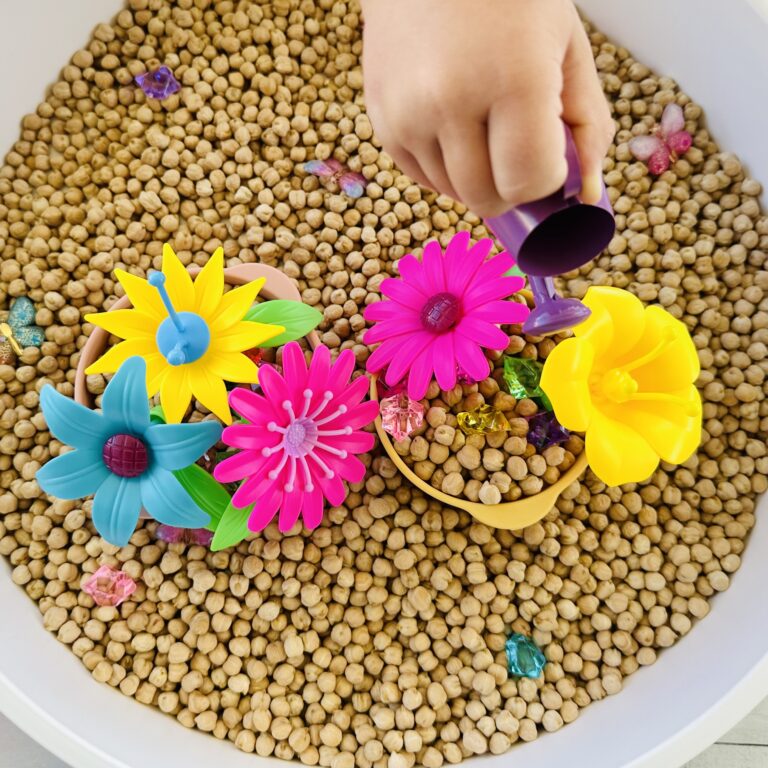 How To Make A Spring Garden Sensory Bin - Raising Wild Things Sensory