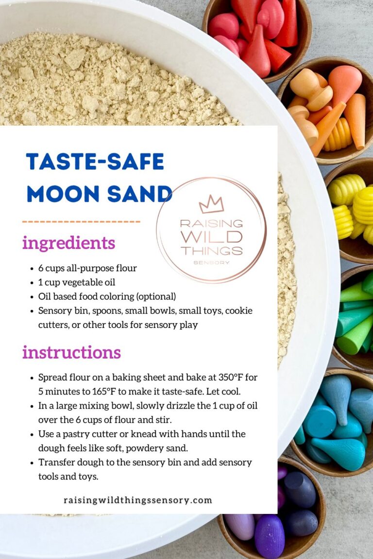 How To Make Taste-Safe Moon Sand For Sensory Play - Raising Wild Things ...