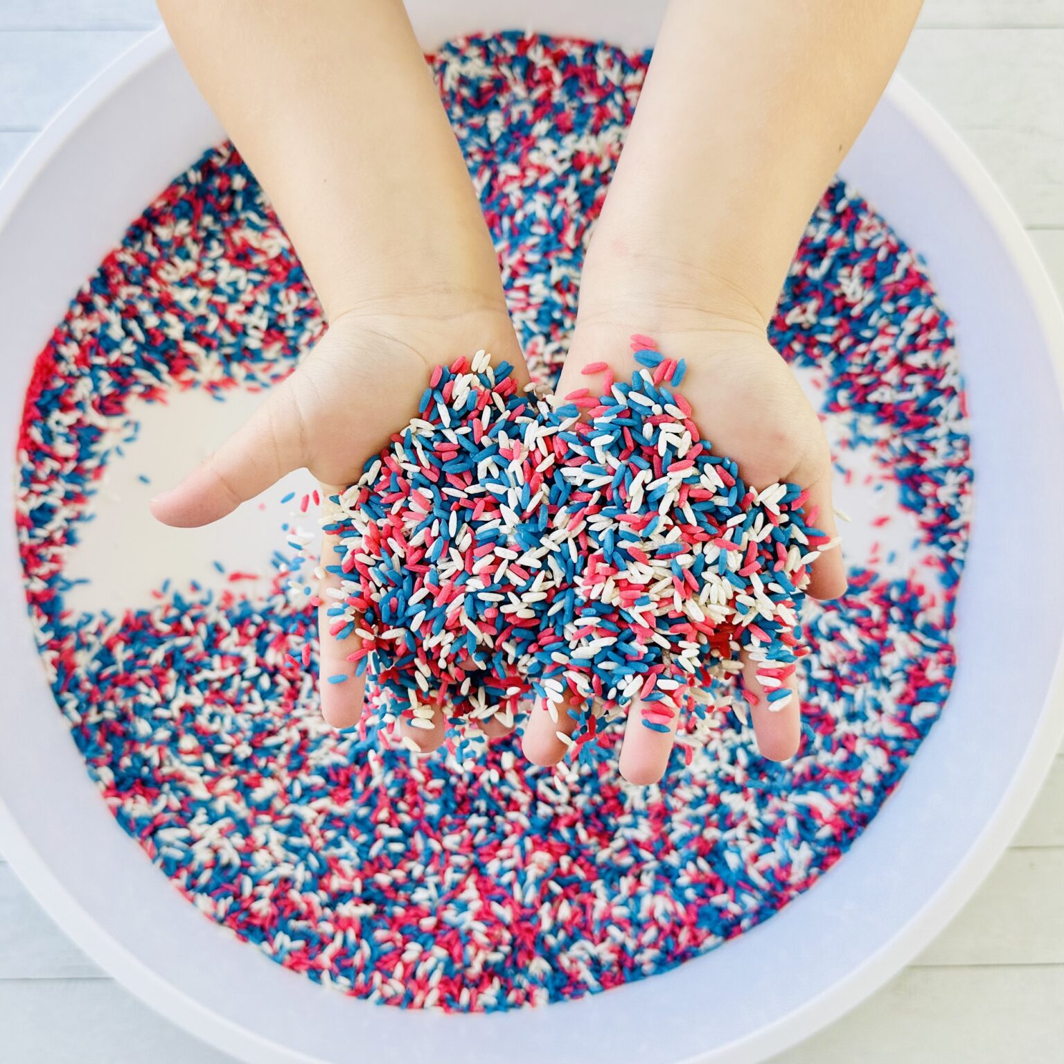 How To Make A 4th Of July Colored Rice Sensory Bin - Raising Wild ...