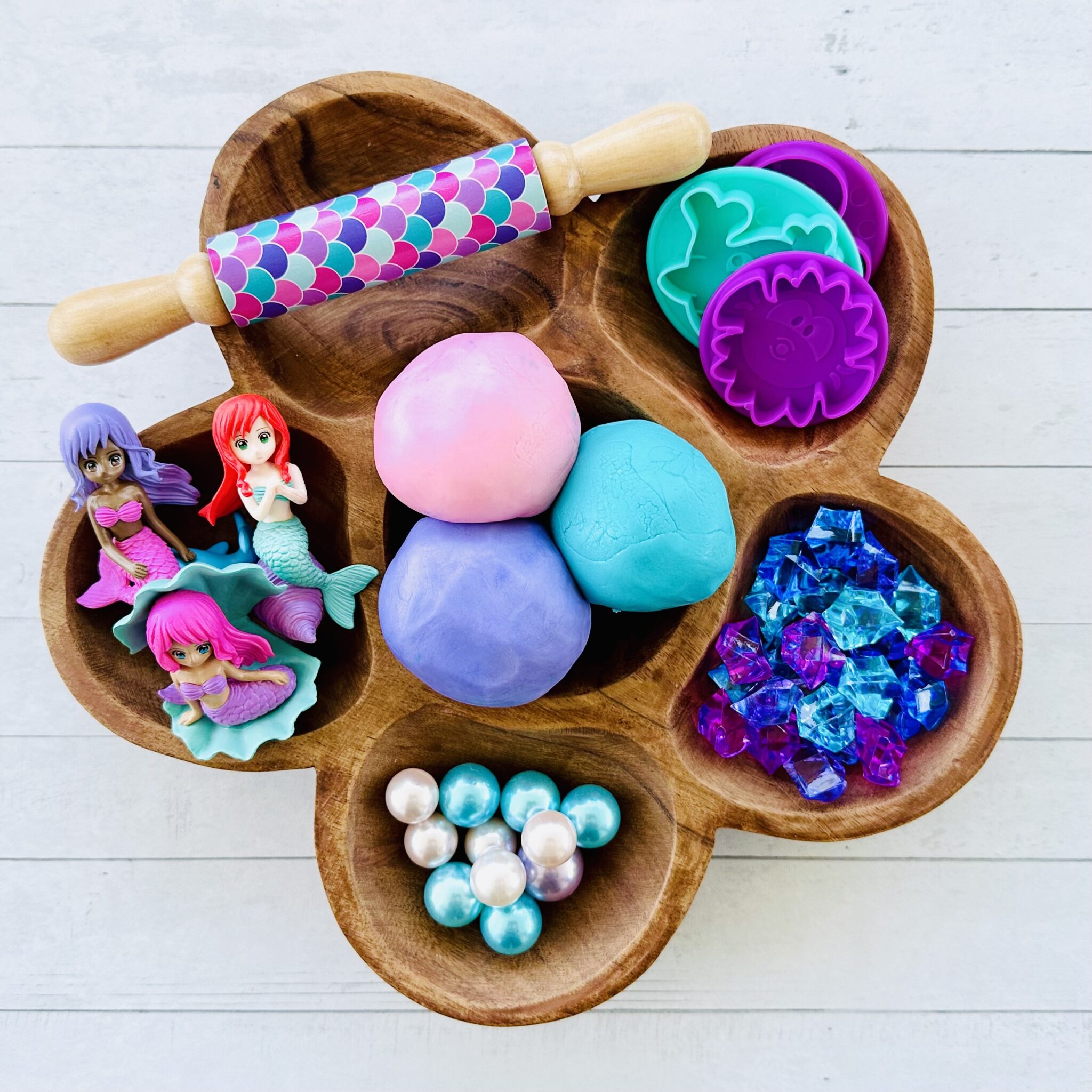How To Make Mermaid Edible Playdough - Raising Wild Things Sensory