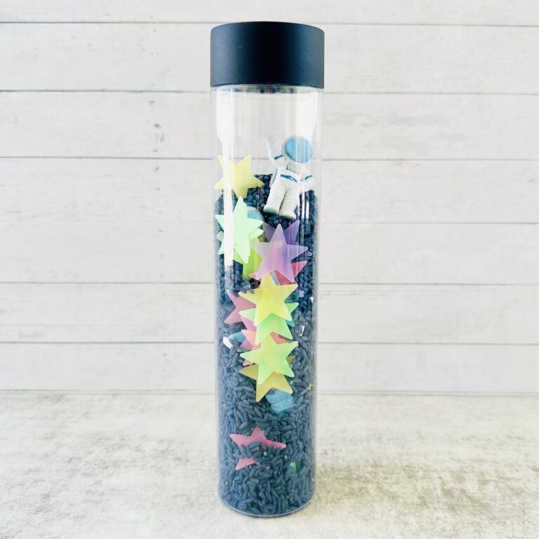 How To Make DIY Galaxy Sensory Bottles - Raising Wild Things Sensory