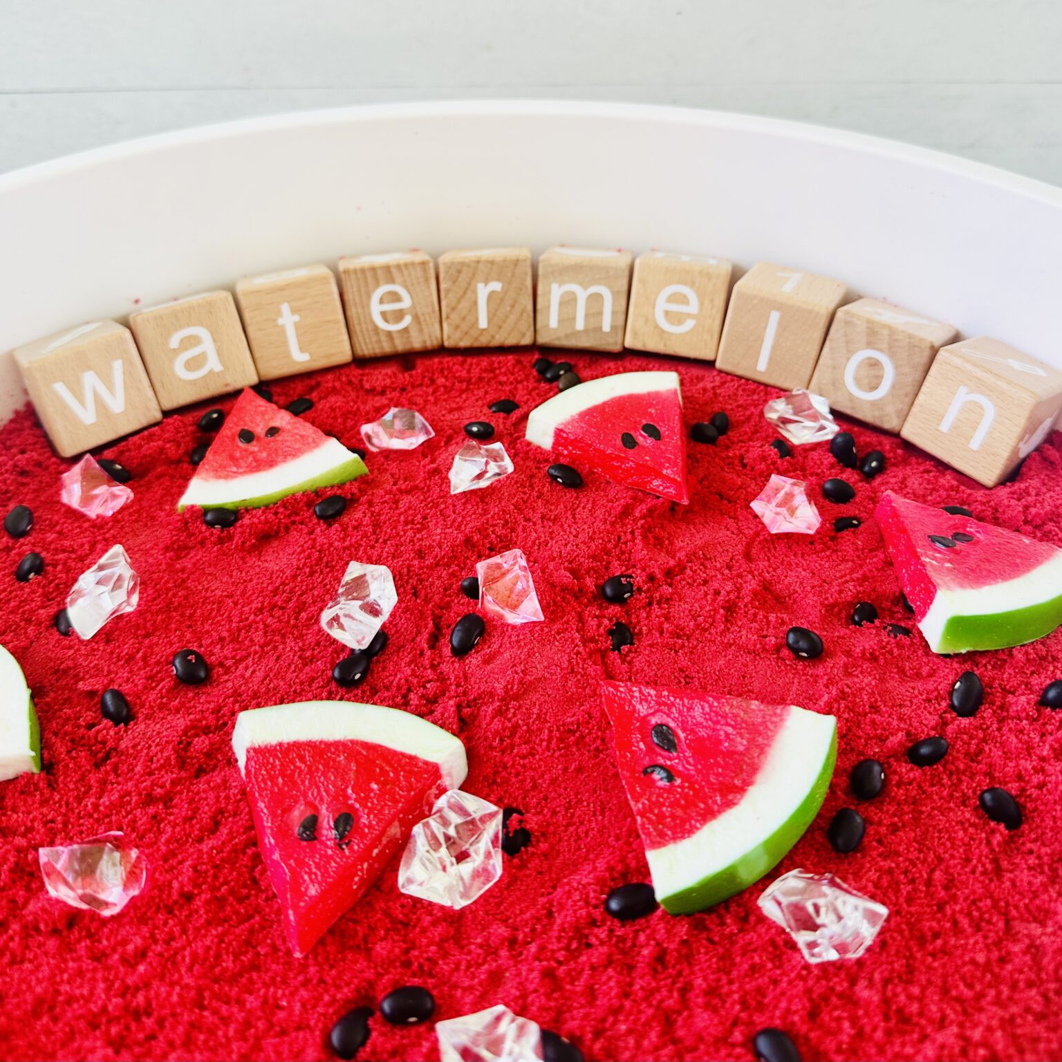 How To Make A DIY Kinetic Sand Watermelon Sensory Bin - Raising Wild ...