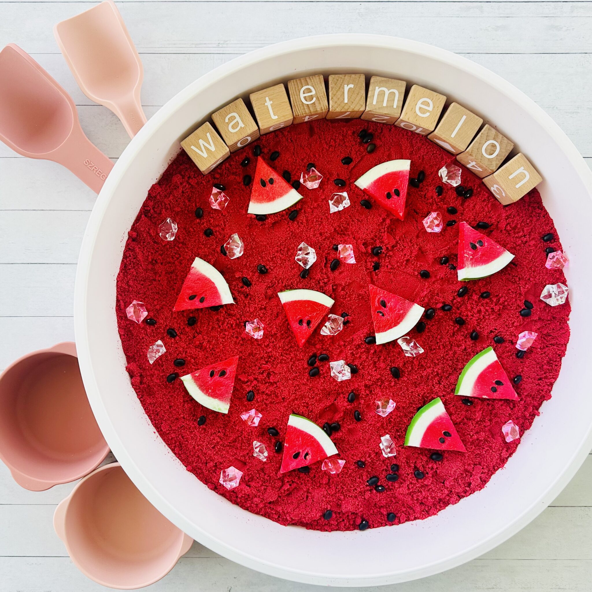 How To Make A DIY Kinetic Sand Watermelon Sensory Bin - Raising Wild ...