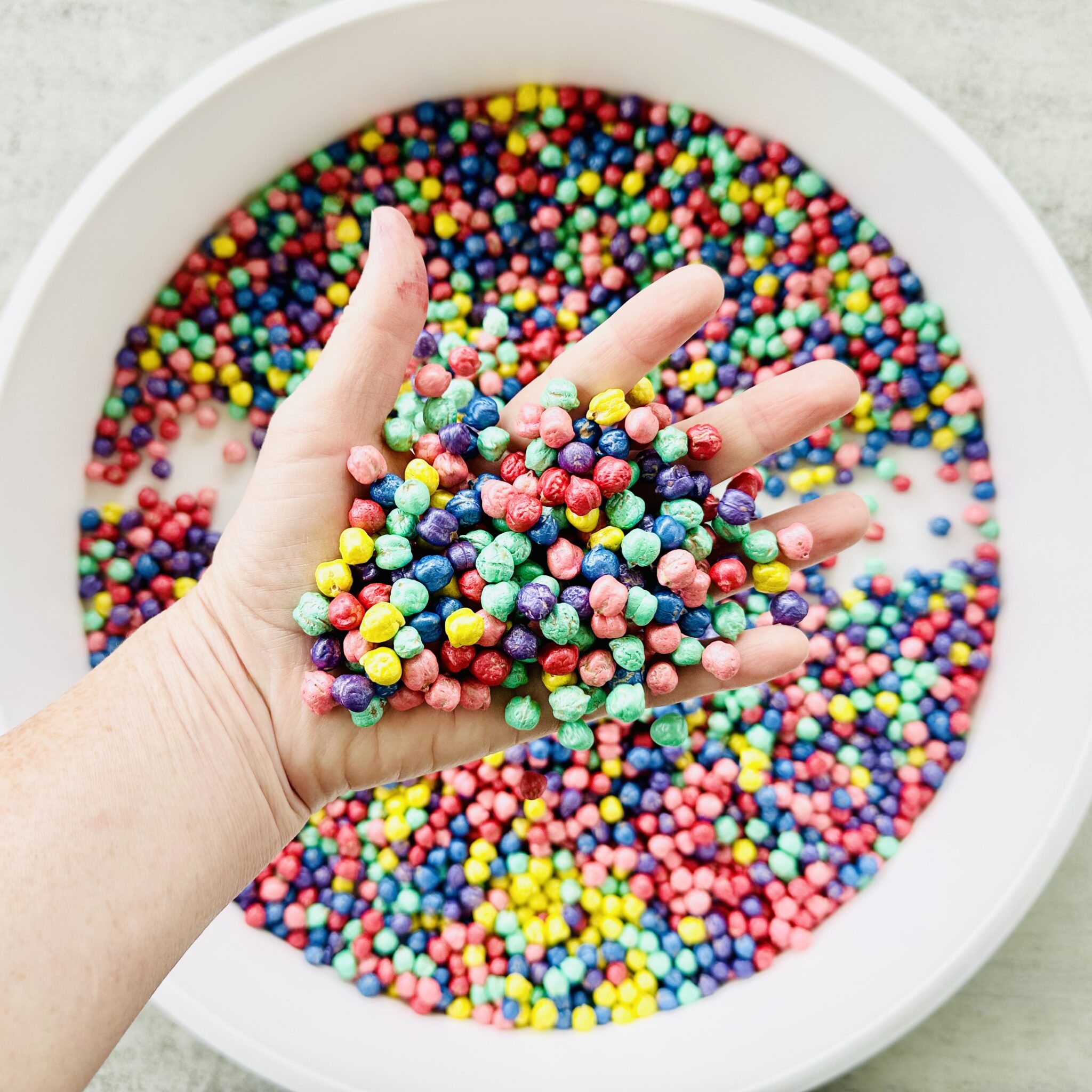 How To Paint Chickpeas For Sensory Play - Raising Wild Things Sensory